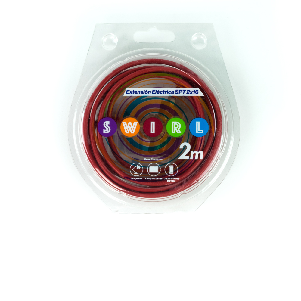 Extensión Spt 2x16 Swirl Rojo - 2m | Electrocables - Disensa Ecuador