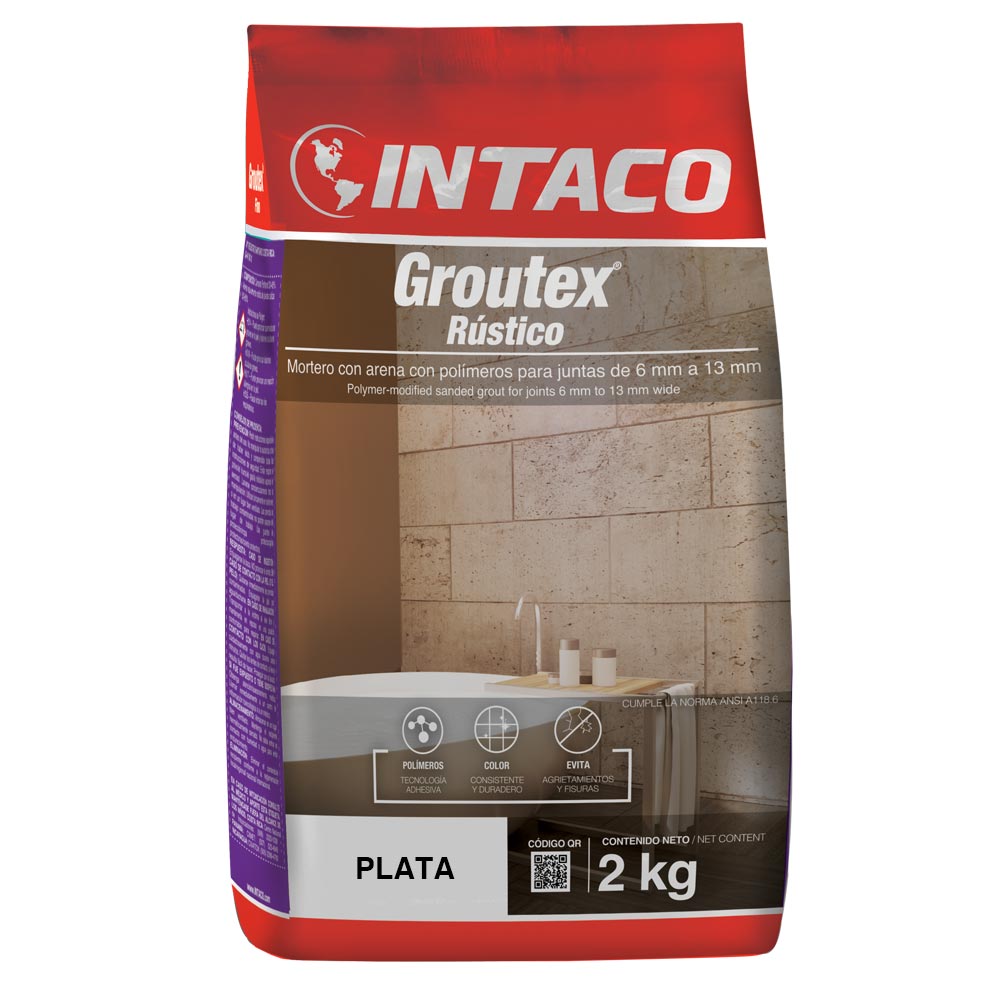 Groutex Rústicoico Plata 2Kg | Intaco - Disensa Ecuador