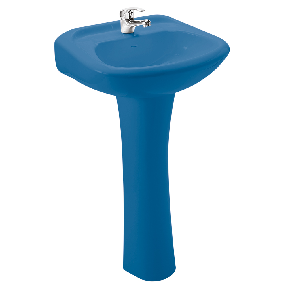 Lavabo Chelsea con Pedestal Azul Galaxi | Edesa - Disensa Ecuador