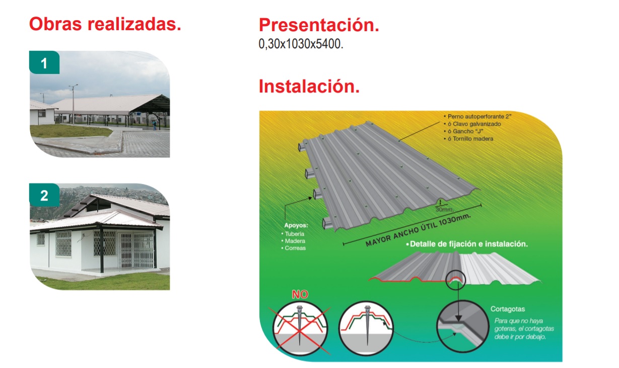 Alutecho Galvalume 0.30X1012X6000 - Kubiec - Disensa Ecuador